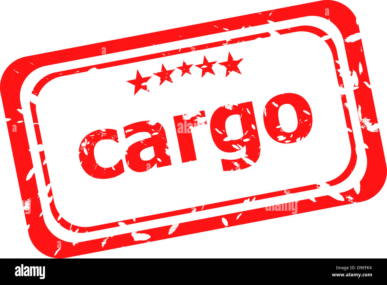 cargo on red rubber stamp over a white background Stock Photo - Alamy