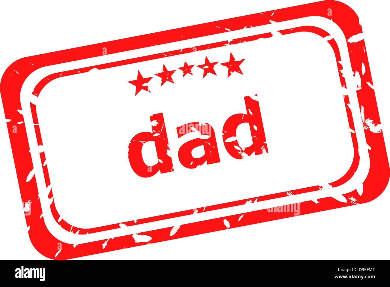 dad word on red rubber stamp over a white background Stock Photo - Alamy