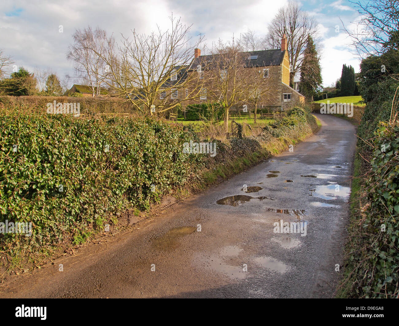 Country House in Rural country lane Stock Photo - Alamy