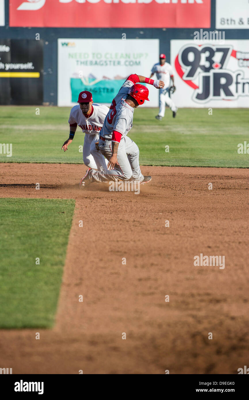 Spokane Indians marcus greene Catcher (29) sliding to second base in ...