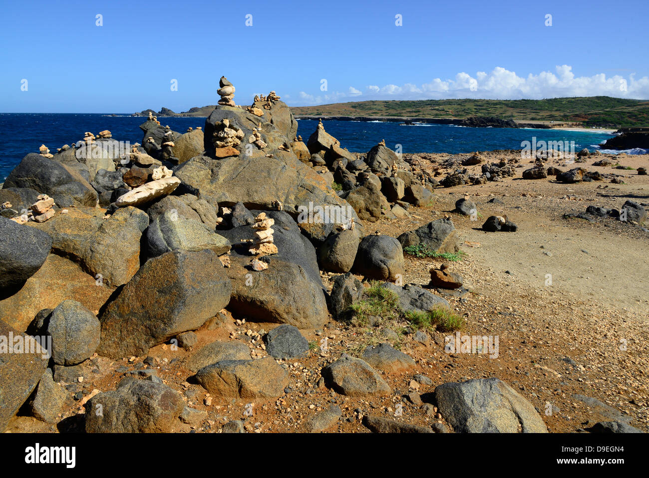 Inuksuk Stacked Rocks Natural Bridge Area Aruba Oranjestad Netherland ...