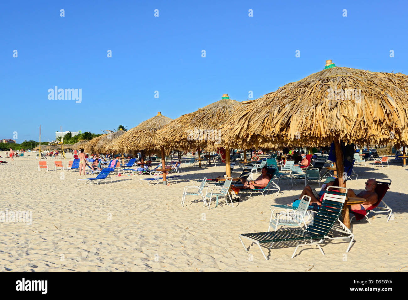 Thatched Huts at Eagle Beach Aruba Oranjestad Netherland Antilles NA ...
