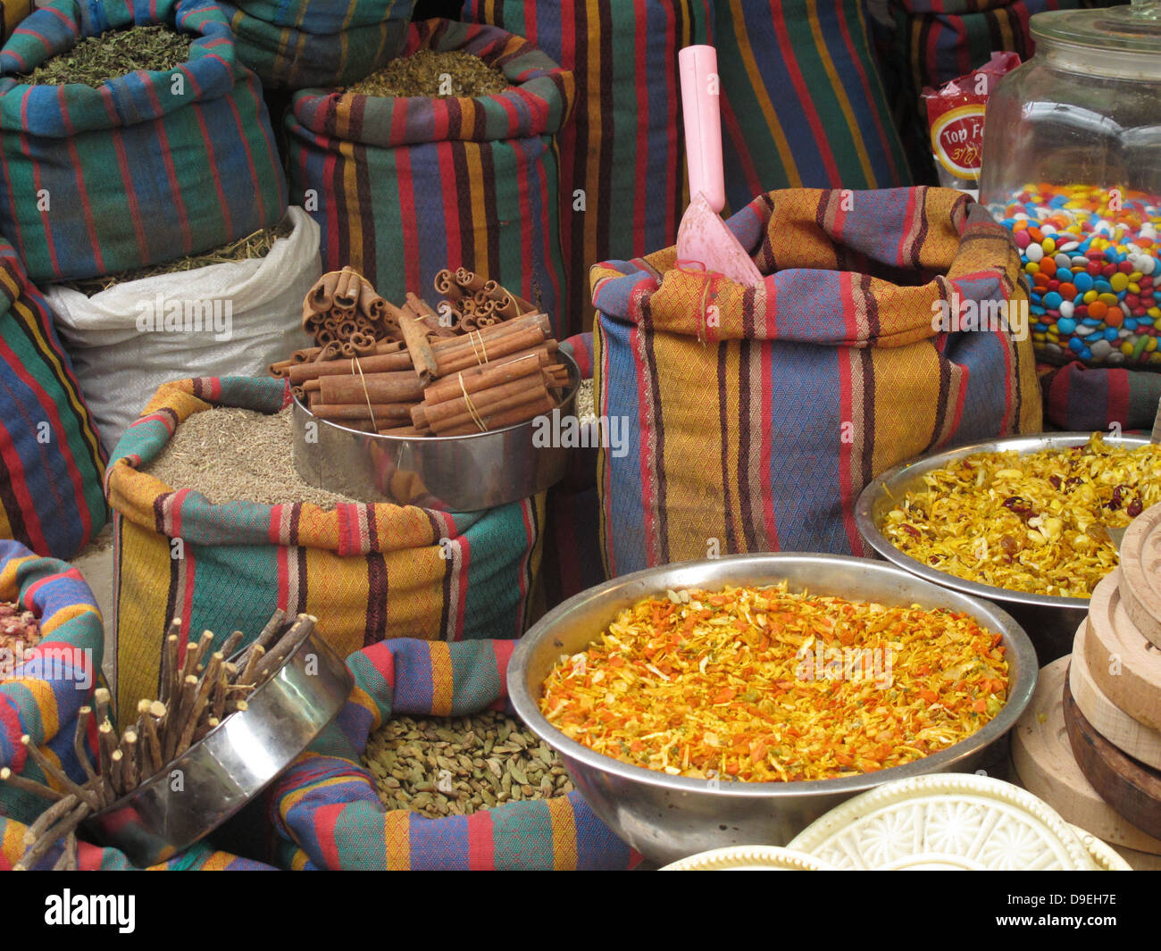 The Shuk Market in Acco, Israel, is known for its vibrant display of ...
