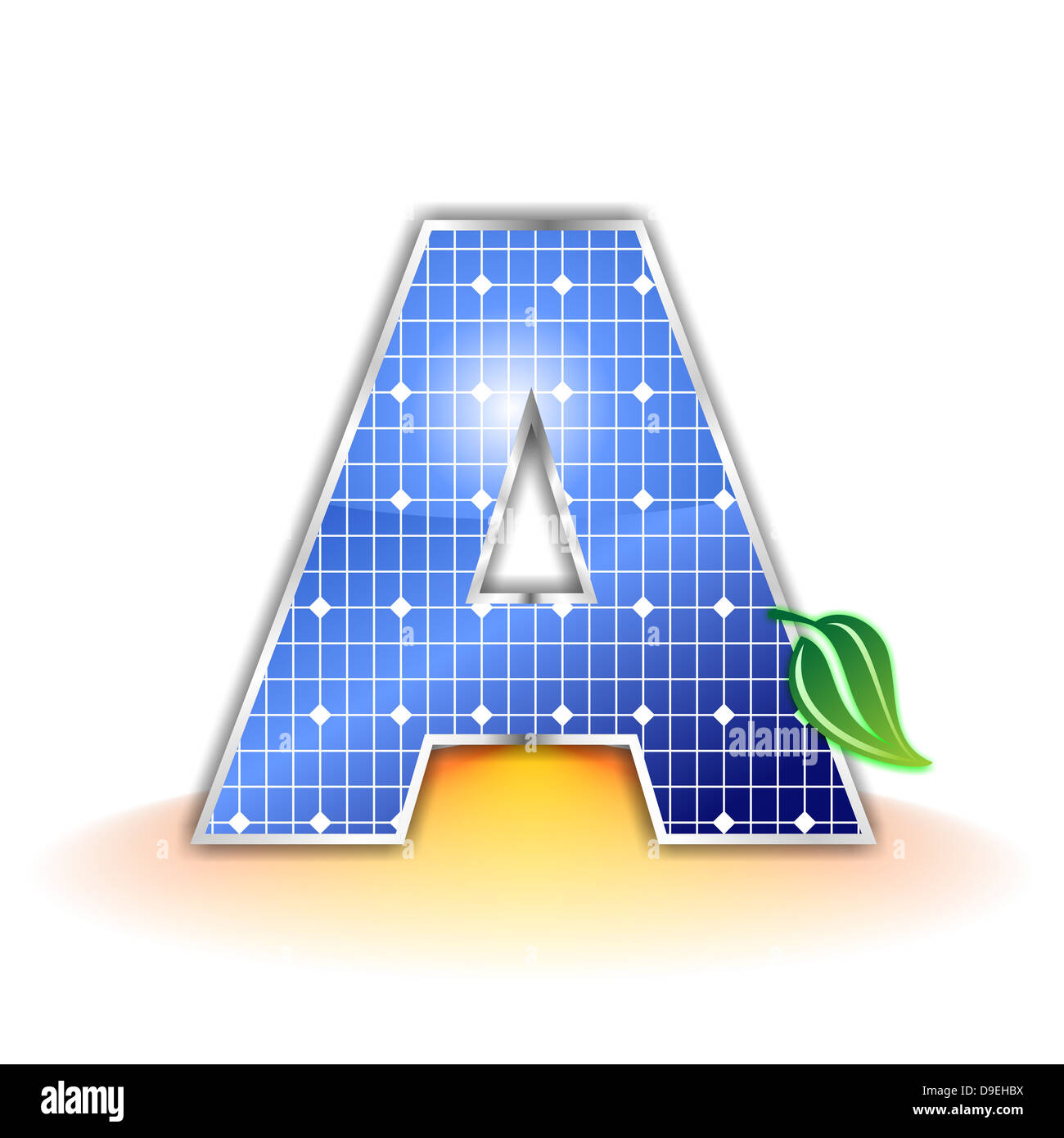 a, capital, letter a, solar panel, illustration, icon, texture Stock ...
