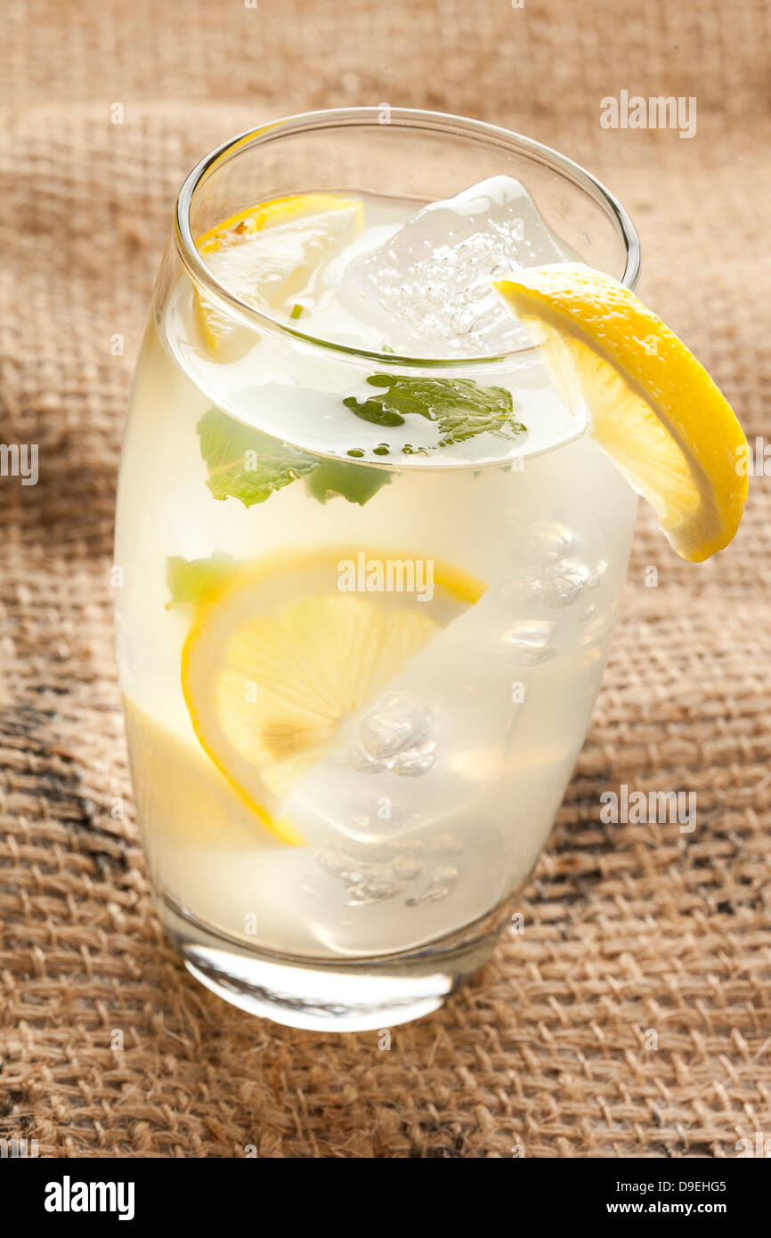 Fresh Organic Lemonade with mint leaves on a background Stock Photo - Alamy