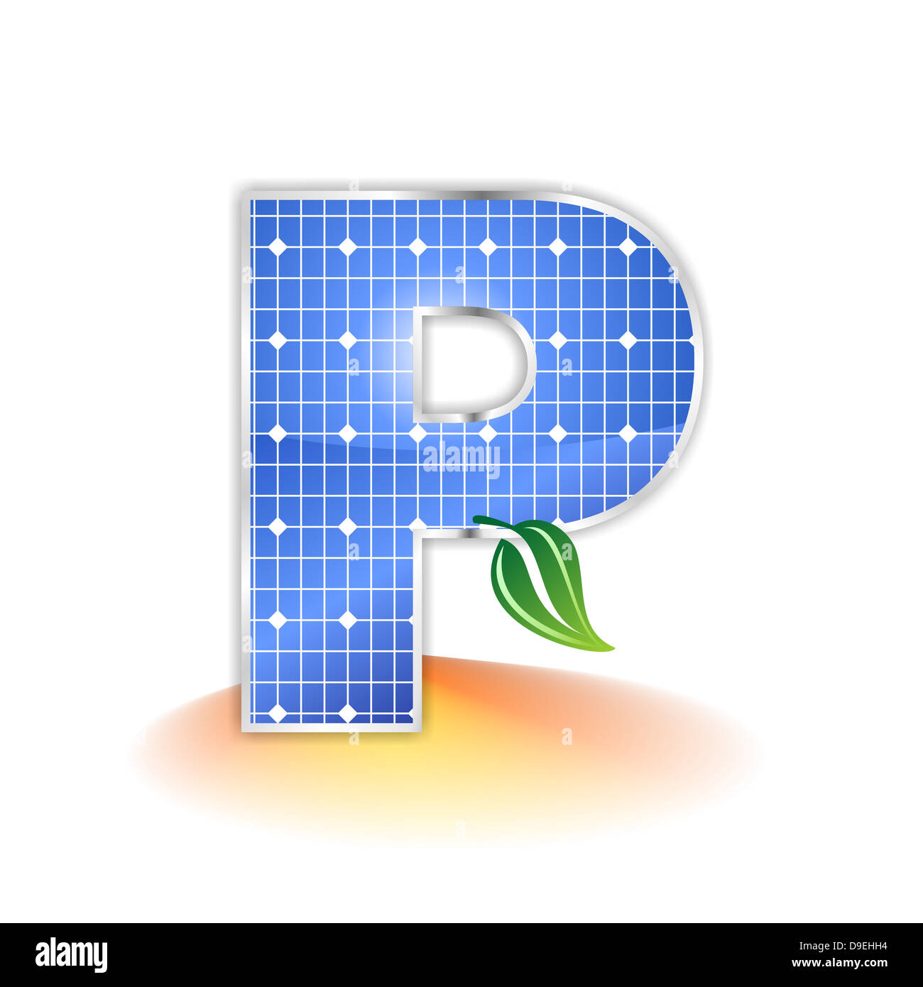 P, CAPITAL, letter P, solar panels, illustration, icon, texture Stock ...