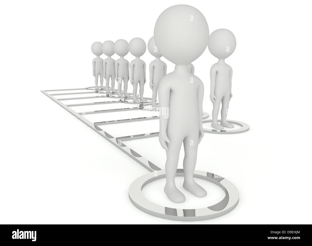 3d network concept with humanoid character on white Stock Photo - Alamy
