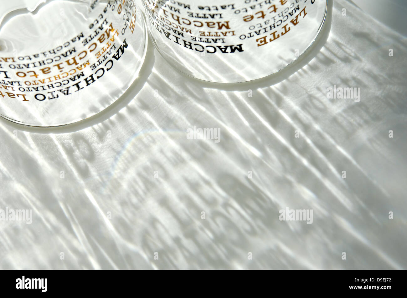 Slatted Macchiato glasses Stock Photo - Alamy
