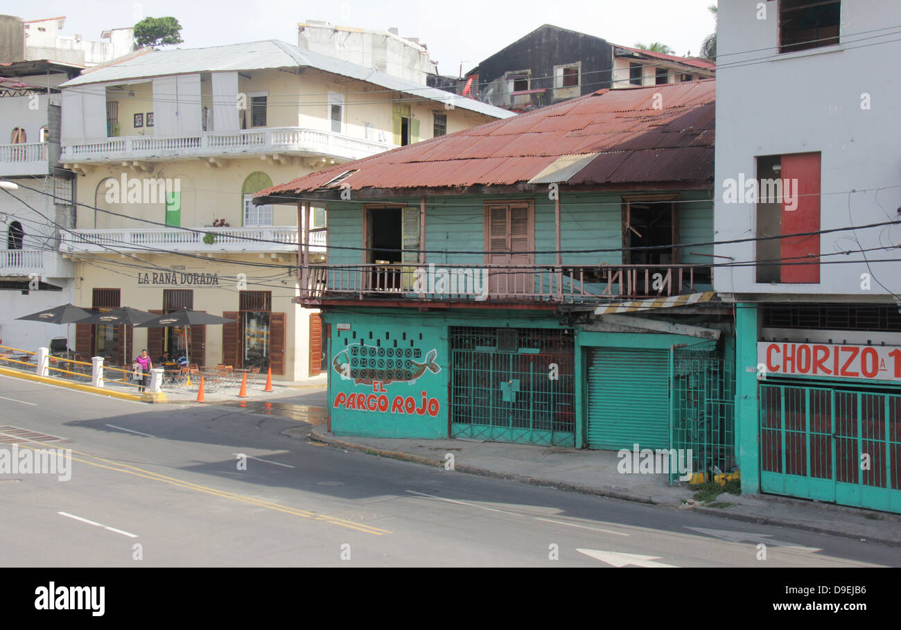 Avenida Eloy Alfaro buildings, Casco Antiguo, Panama Stock Photo - Alamy