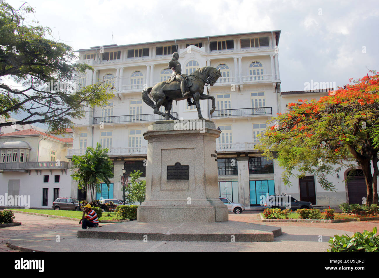 General Tomas Herrera statue at Plaza Herrera, Panama City, Panama ...