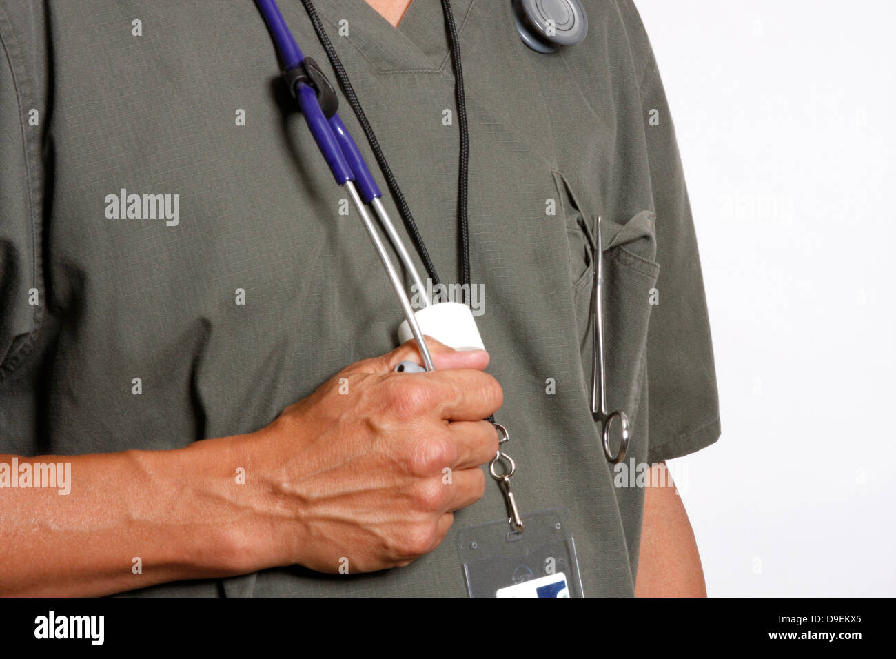 Man wearing medical scrubs stethoscope hi-res stock photography and ...