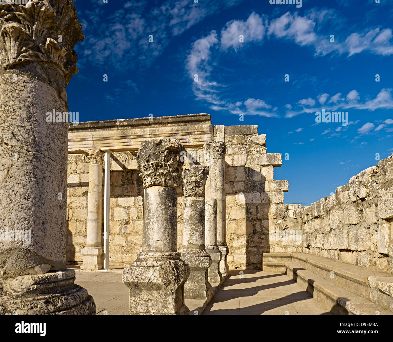 White Synagogue in Capernaum at the Sea of Galilee, Israel Stock Photo ...