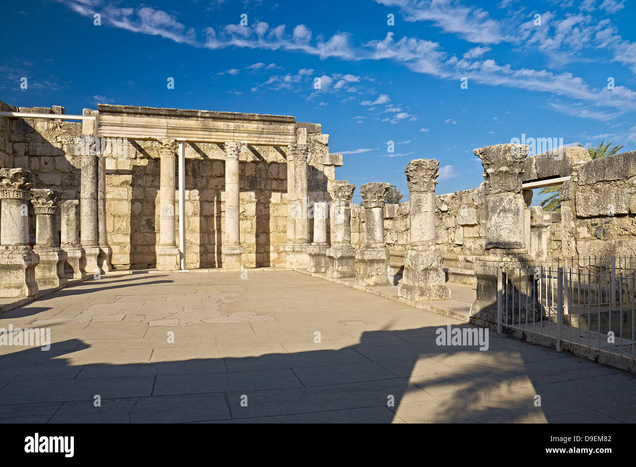 White Synagogue in Capernaum at the Sea of Galilee, Israel Stock Photo ...