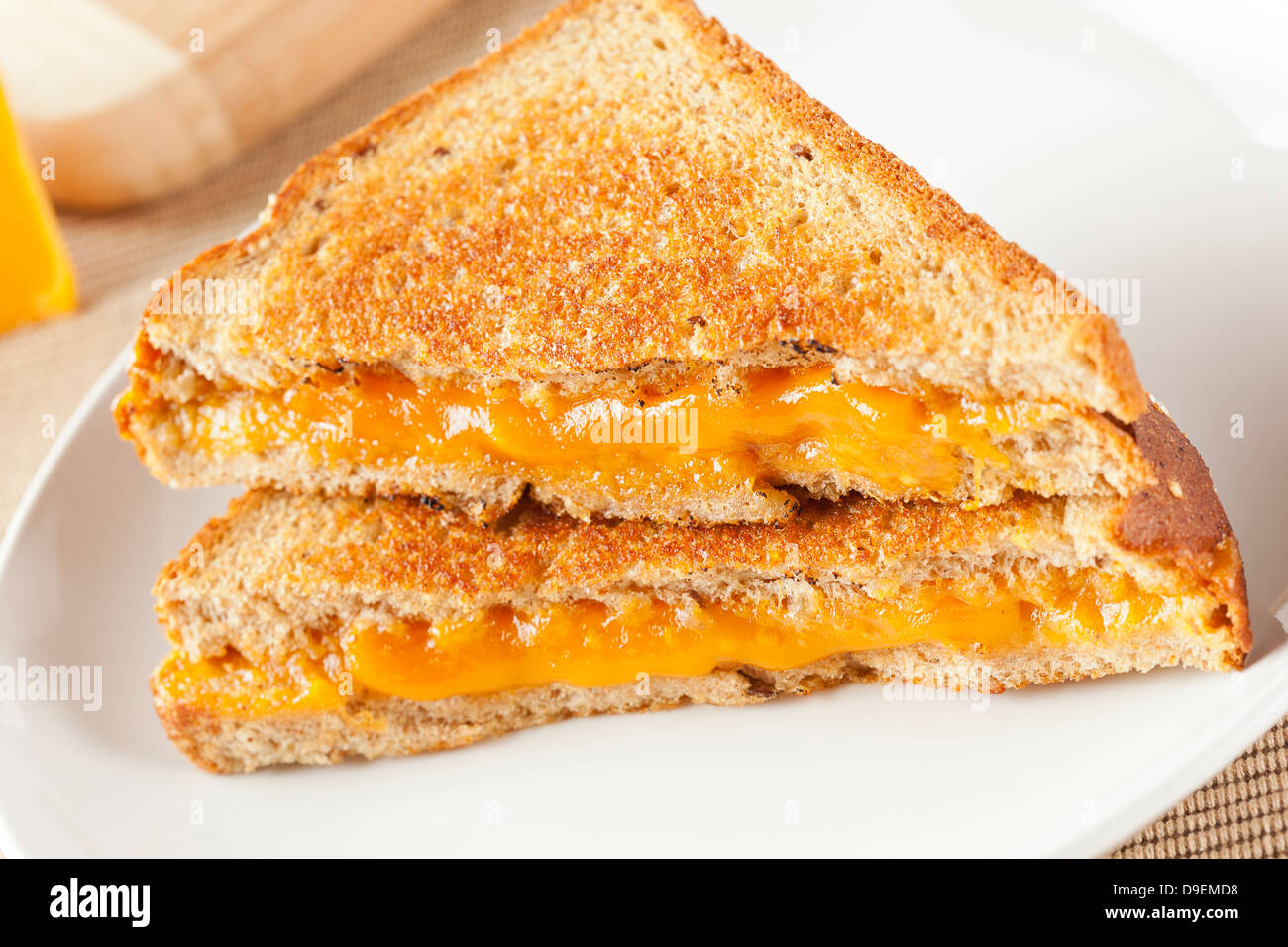 Traditional Homemade Grilled Cheese Sandwich on Whole Wheat Bread Stock ...