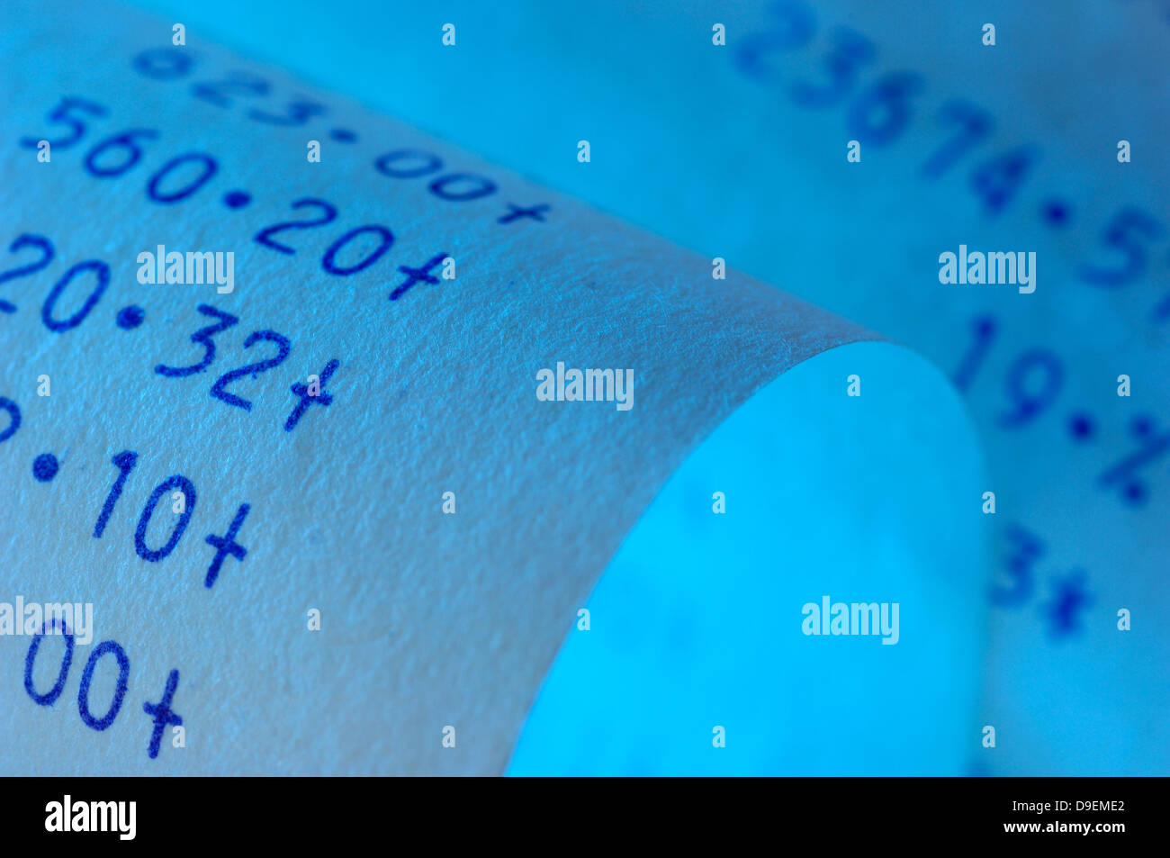 addition strip bill calculation Stock Photo - Alamy