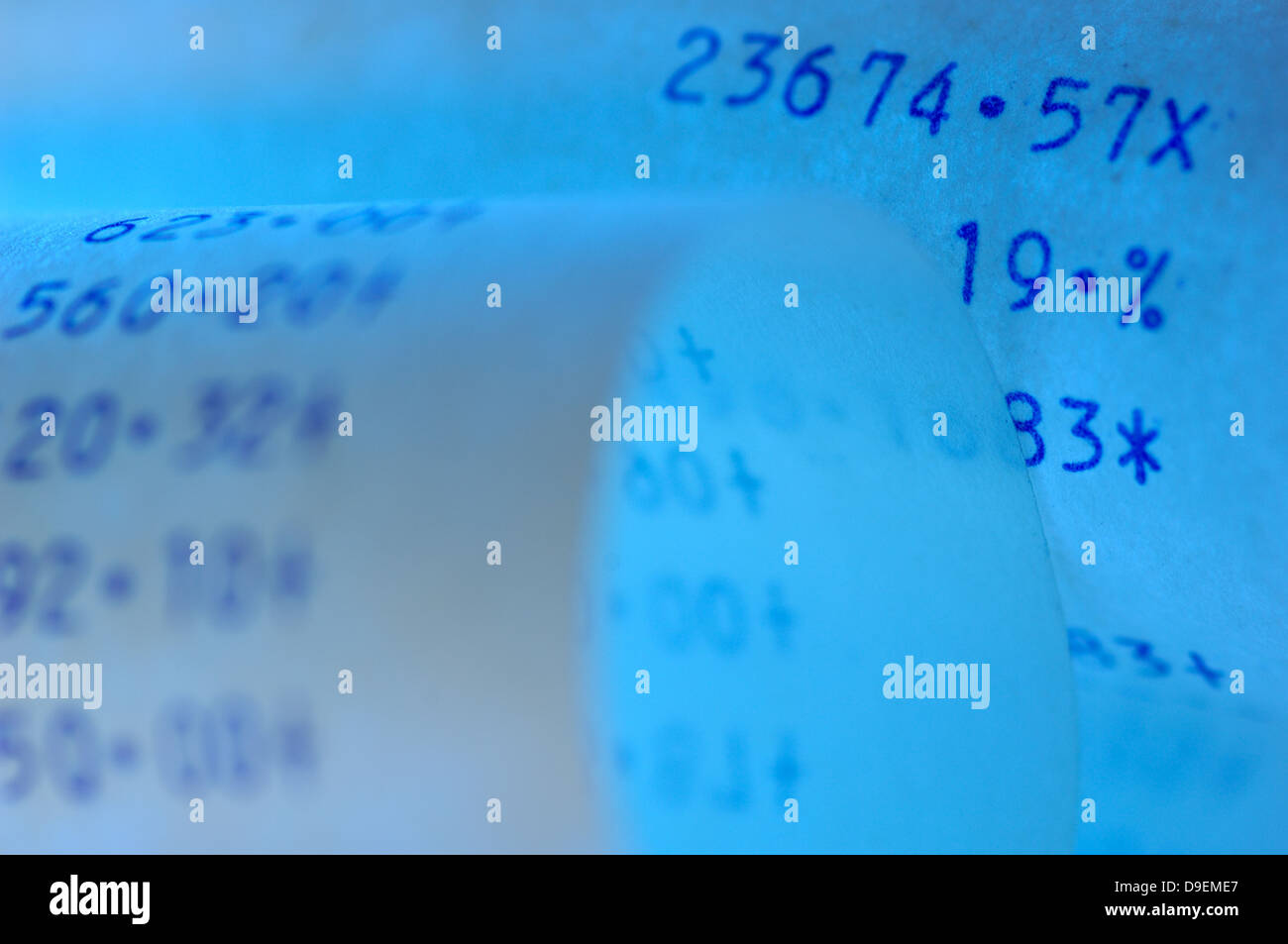 addition strip bill calculation Stock Photo - Alamy