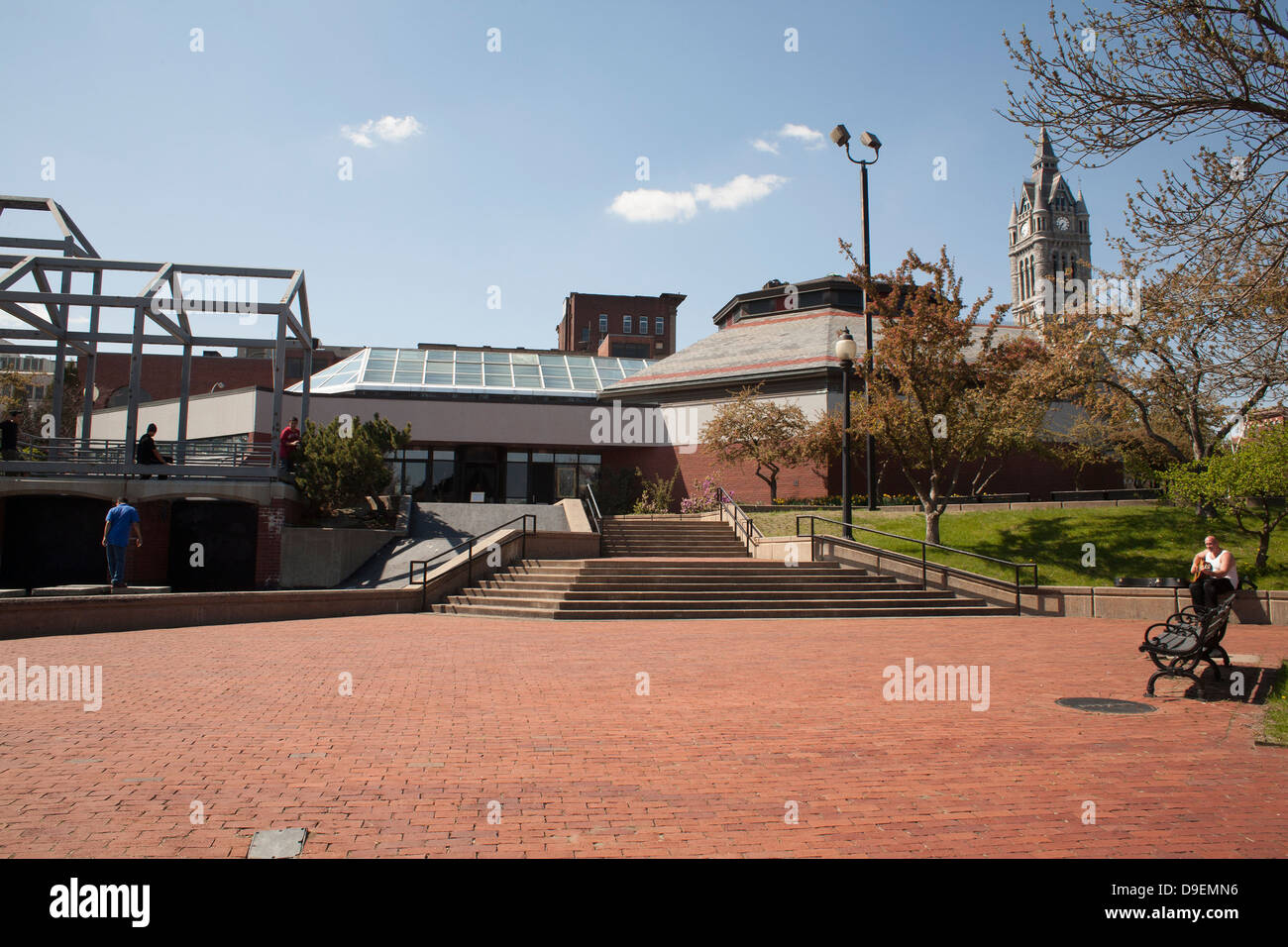 A large plaza is between the Holyoke Heritage State Park and the first ...