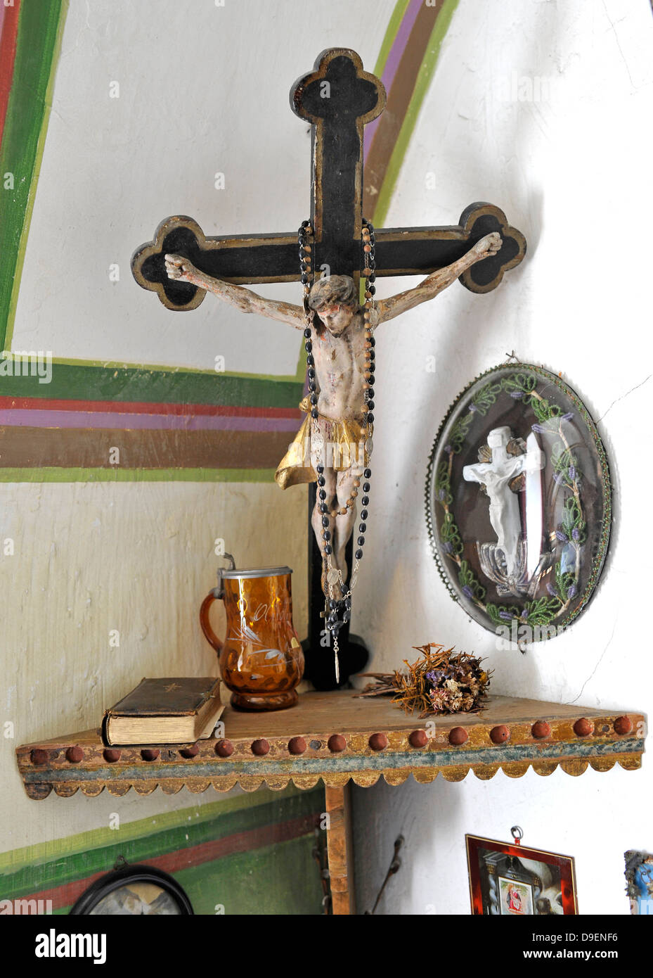 Man's God's corner in residential room sitting room museum house ...