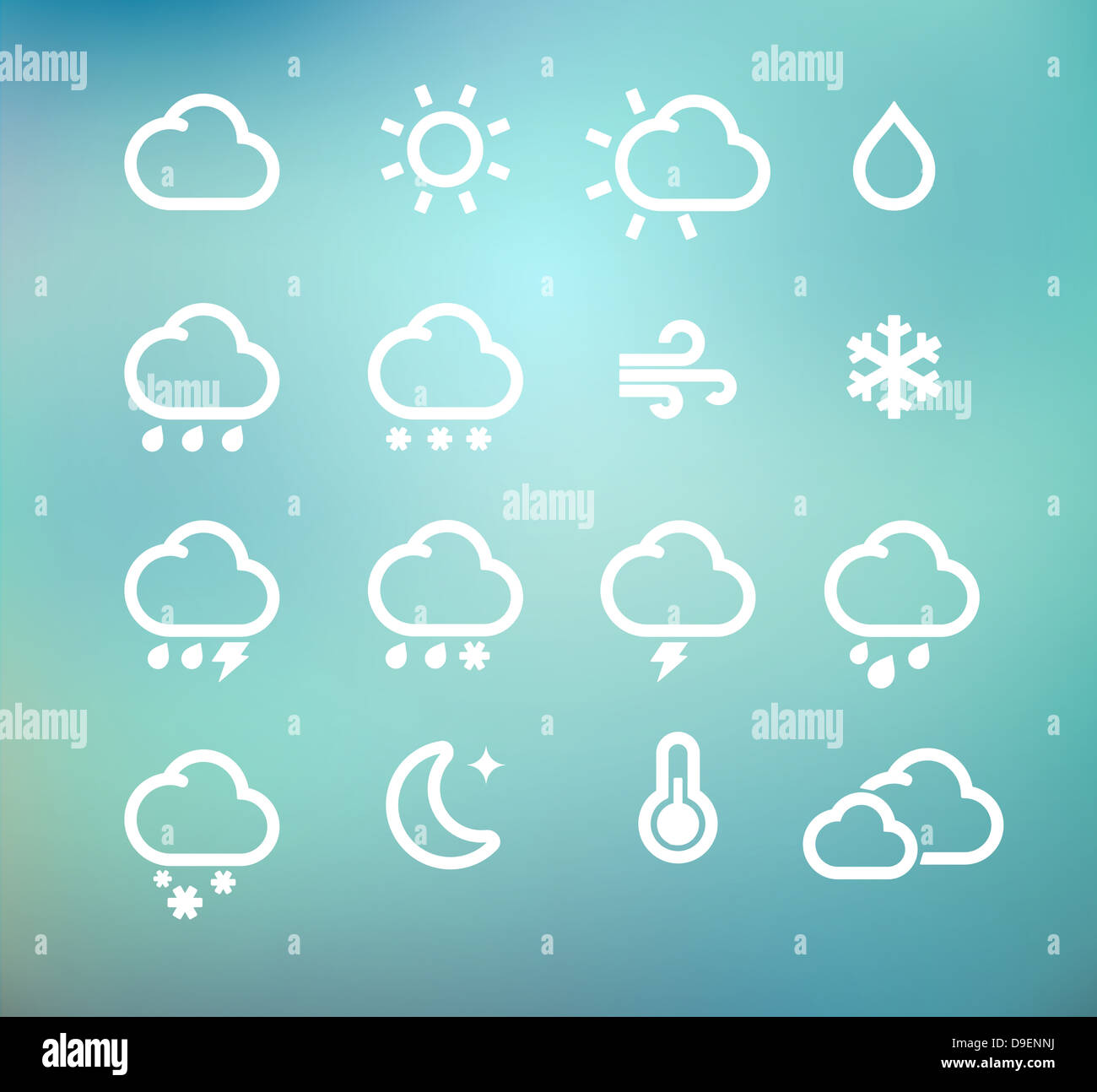 set of original retro weather icon Stock Photo - Alamy