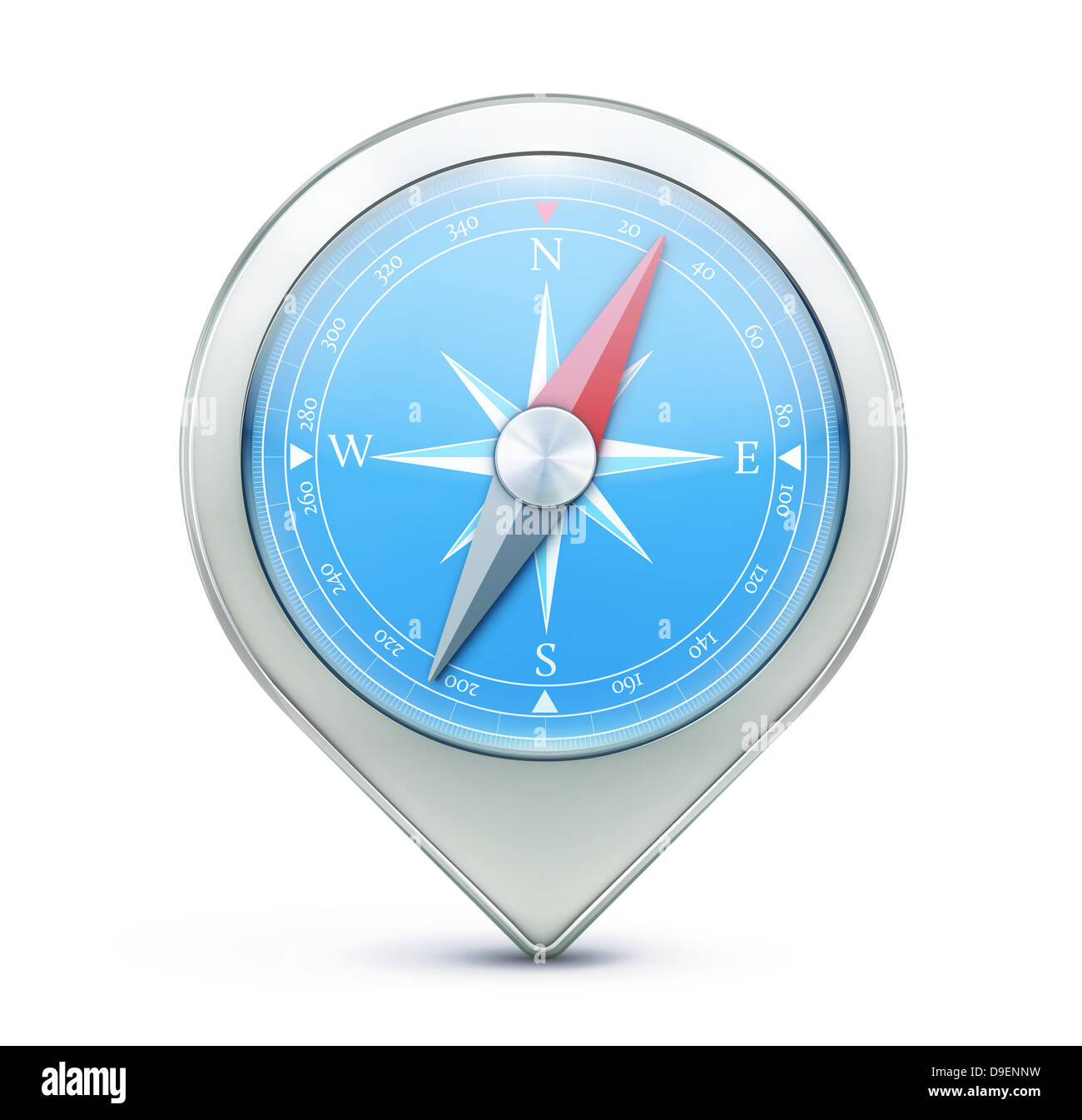 highly detailed blue compass as map location pointer icon Stock Photo ...