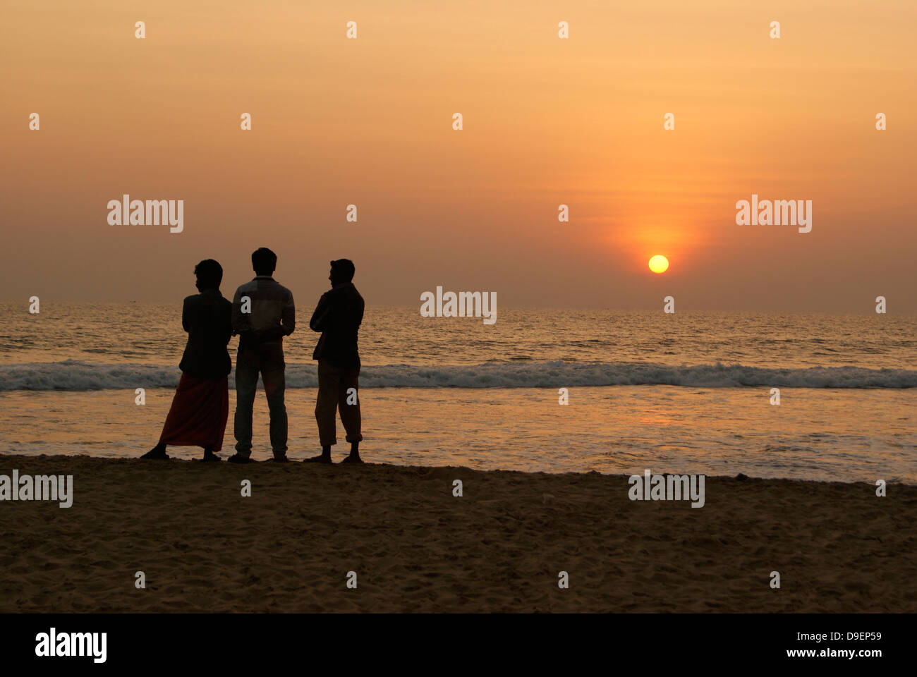 Varkala Beach Sunset enjoying youngsters at Kerala India Stock Photo ...