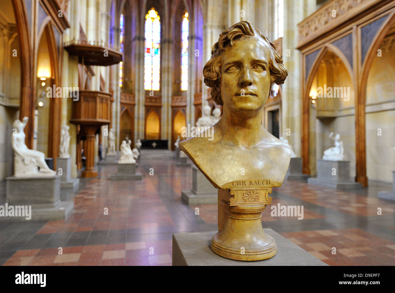 Sculpture self portrait of christian daniel rauch hi-res stock ...
