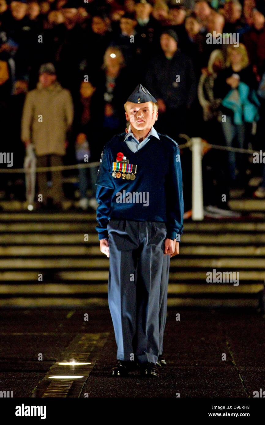 Air Cadets take up their position at the Anzac Day Dawn Service, War ...