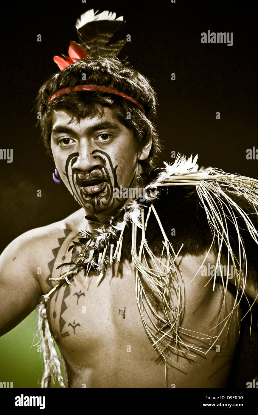 Young Maori Warrior Stock Photo - Alamy