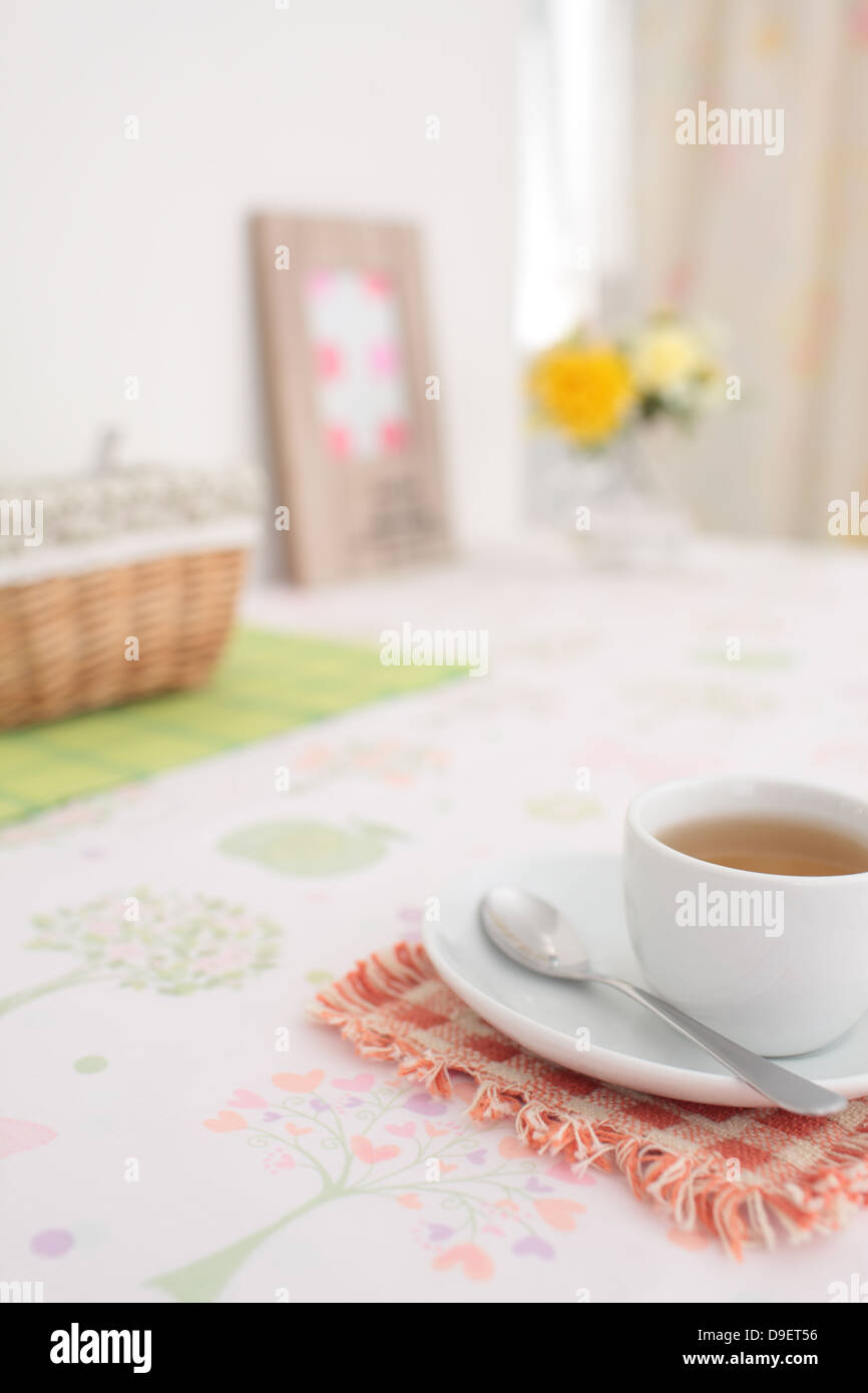 Cup of tea on a table Stock Photo - Alamy