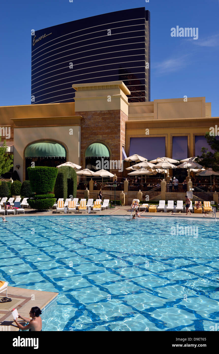 Pool area five-star hotel casino Wynn and Encore, Las Vegas, Nevada ...