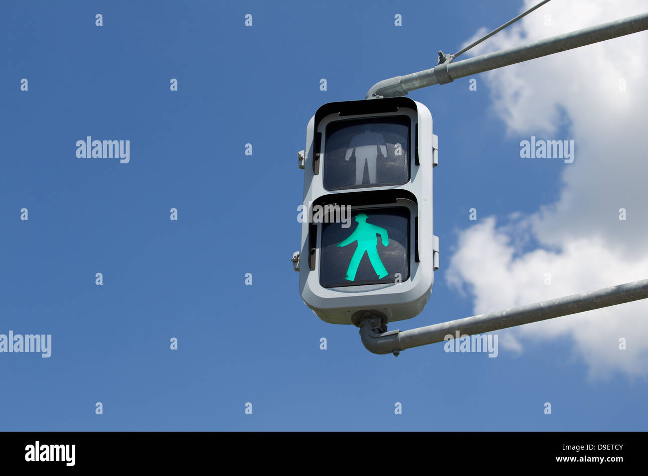 Green pedestrian traffic light Stock Photo - Alamy