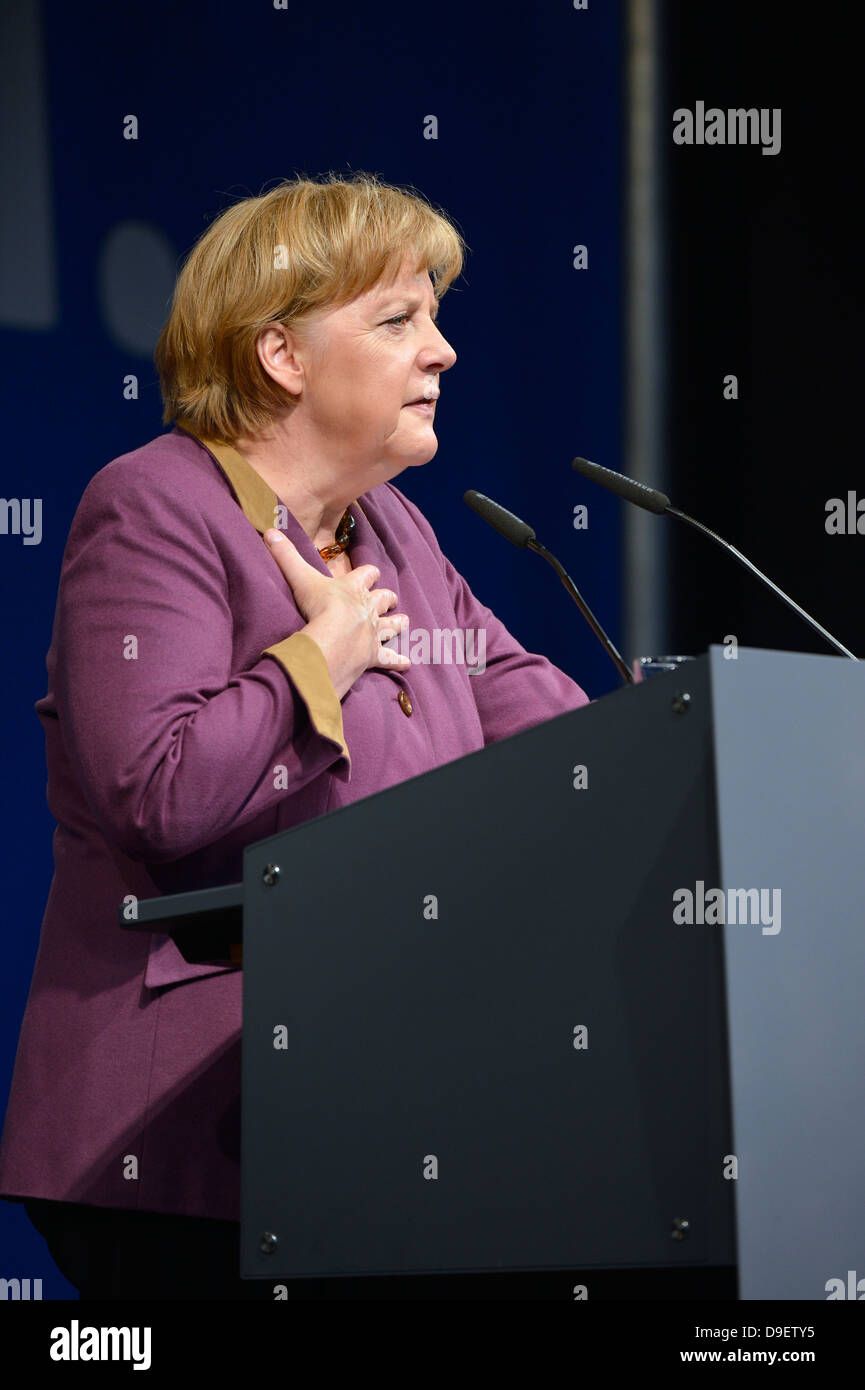 Speech of the Federal Chancellor woman Dr. Angela Merkel CDU Stuttgart ...