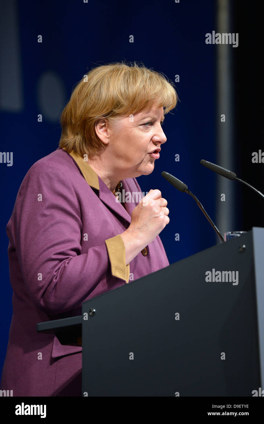 Speech of the Federal Chancellor woman Dr. Angela Merkel CDU Stuttgart ...