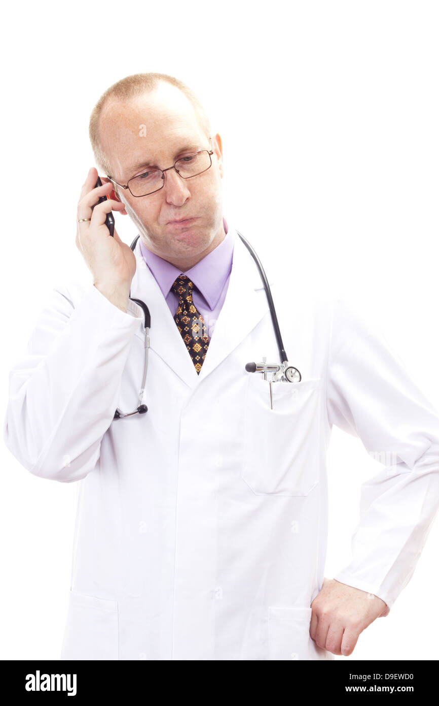 Somebody telling doctor problems by phone Stock Photo - Alamy