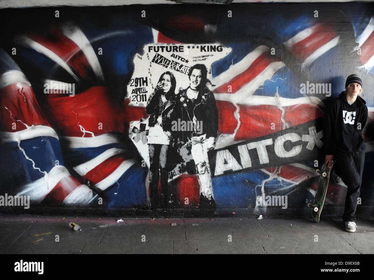 Punk Royalty A mural of Prince William and Kate Middleton at a ...