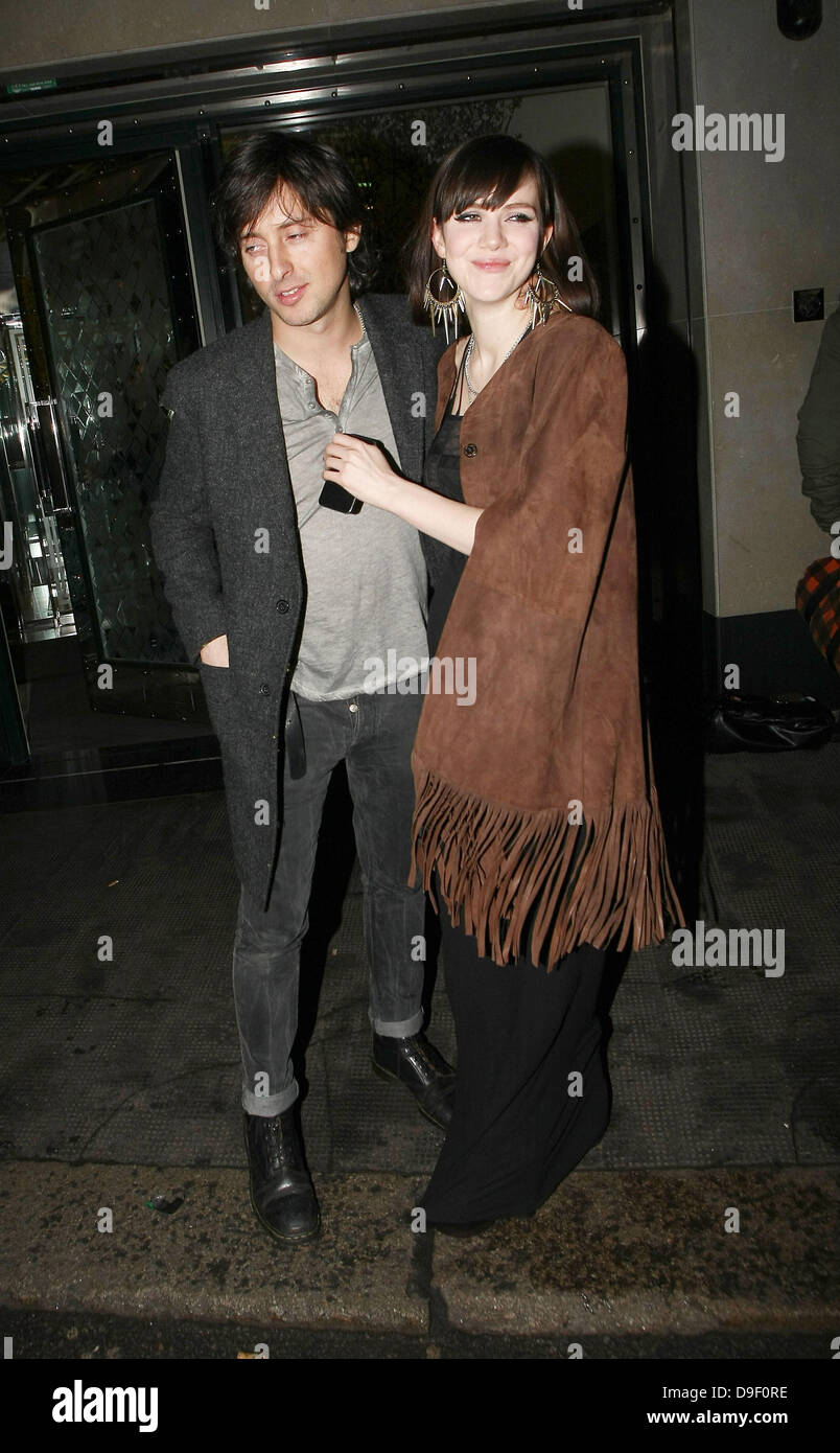 Carl Barat and Edie Langley Celebrities leave The Ivy Club having ...