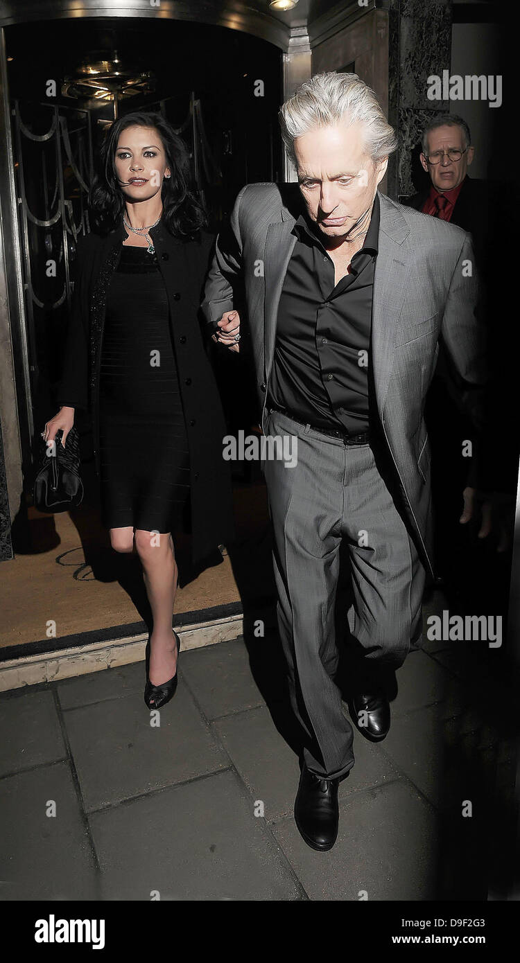 Catherine Zeta-Jones and Michael Douglas celebrities outside Claridge's ...