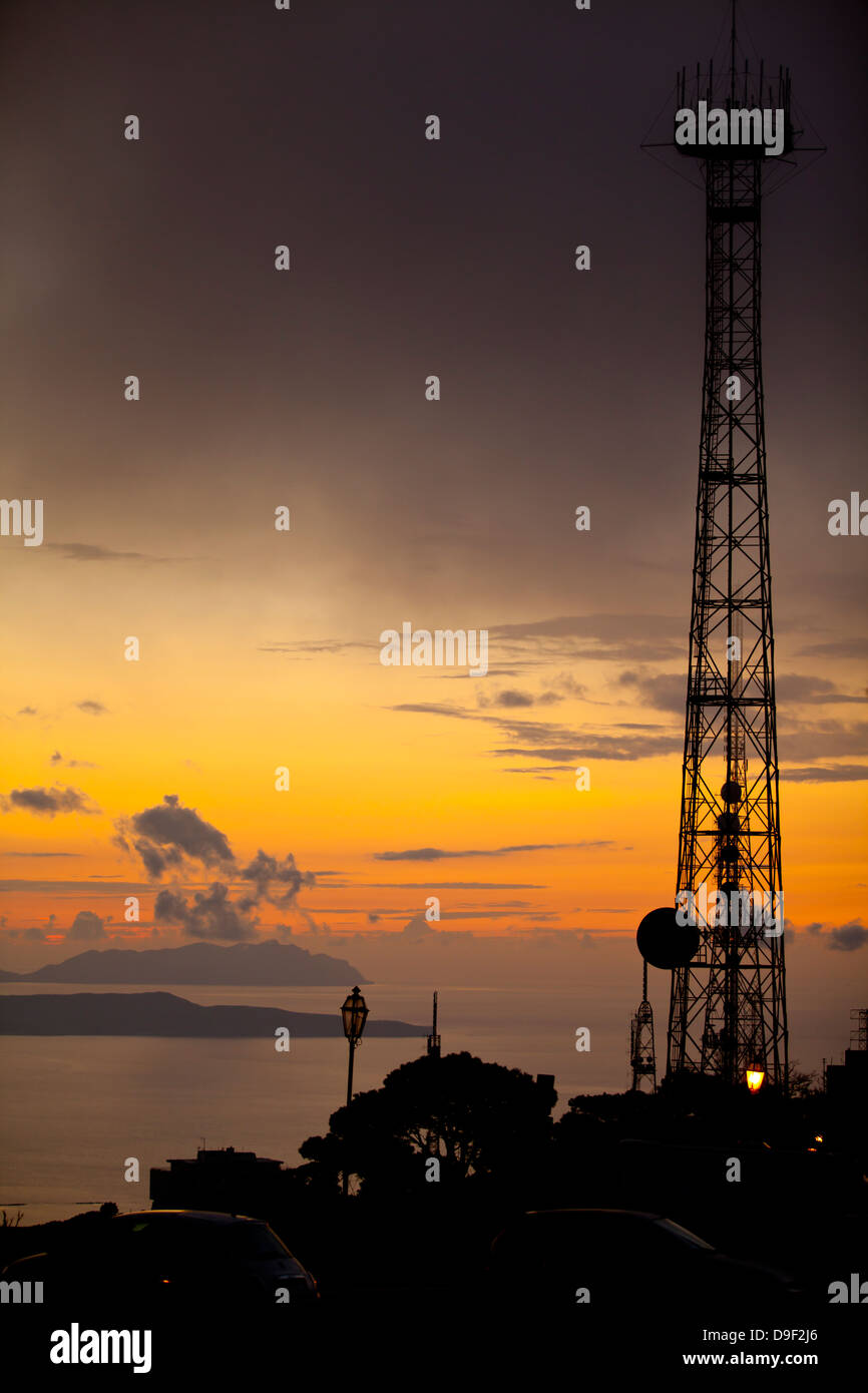 Telecommunications mast in the town of Erice, Sicily Stock Photo - Alamy