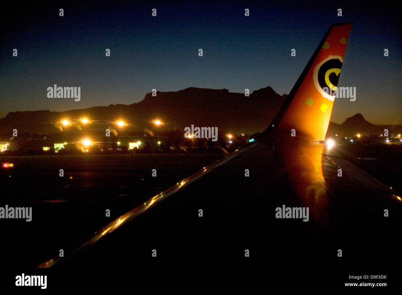 Cape Town air in early evening Cape Peninsula range mountains visible ...