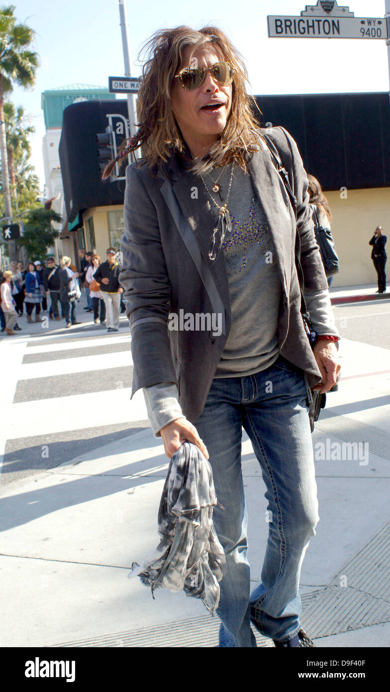 American Idol judge and frontman of Aerosmith Steven Tyler walking ...