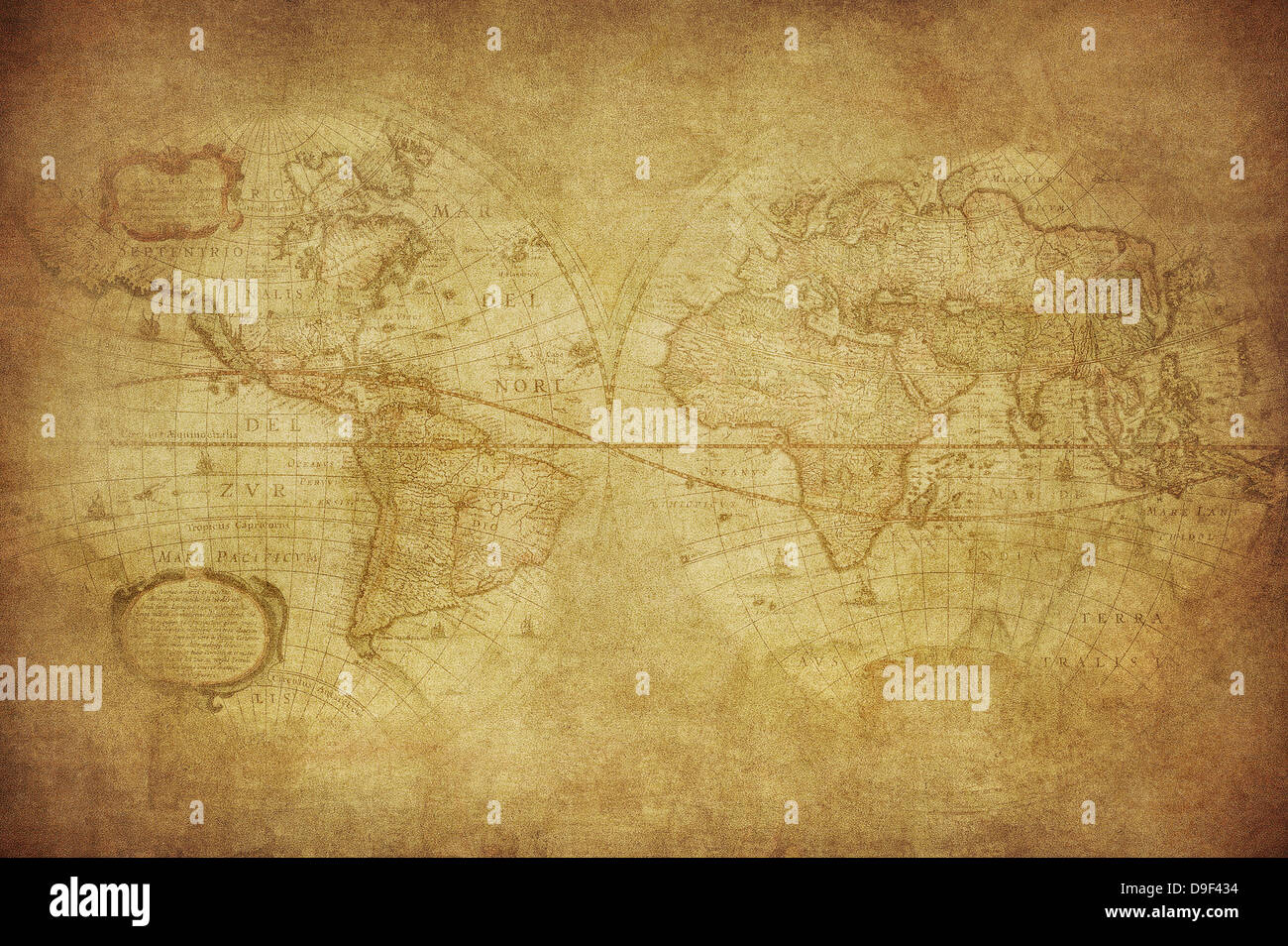 Retro map of world hi-res stock photography and images - Alamy