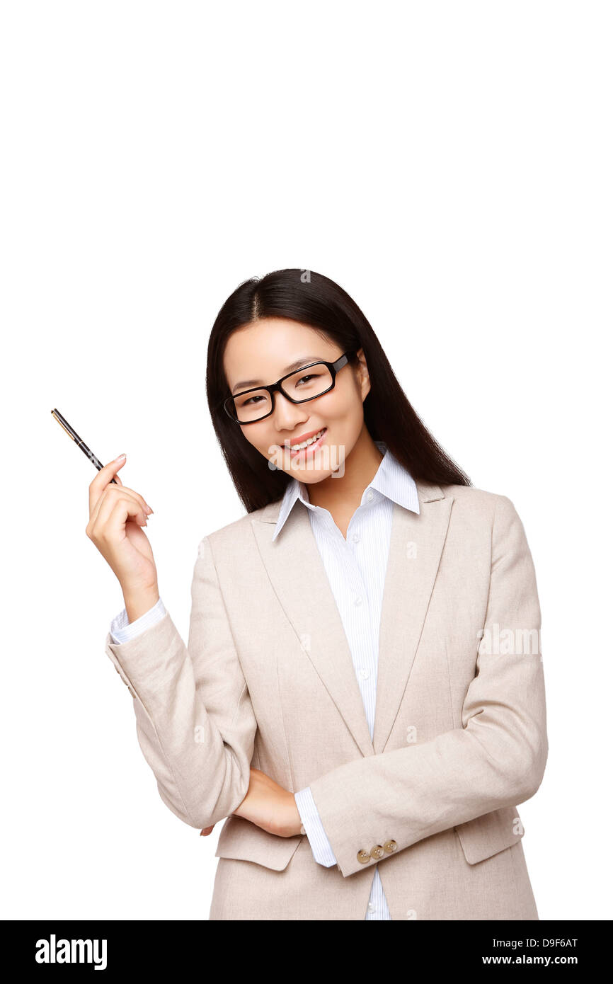 young business woman wearing glasses Stock Photo - Alamy