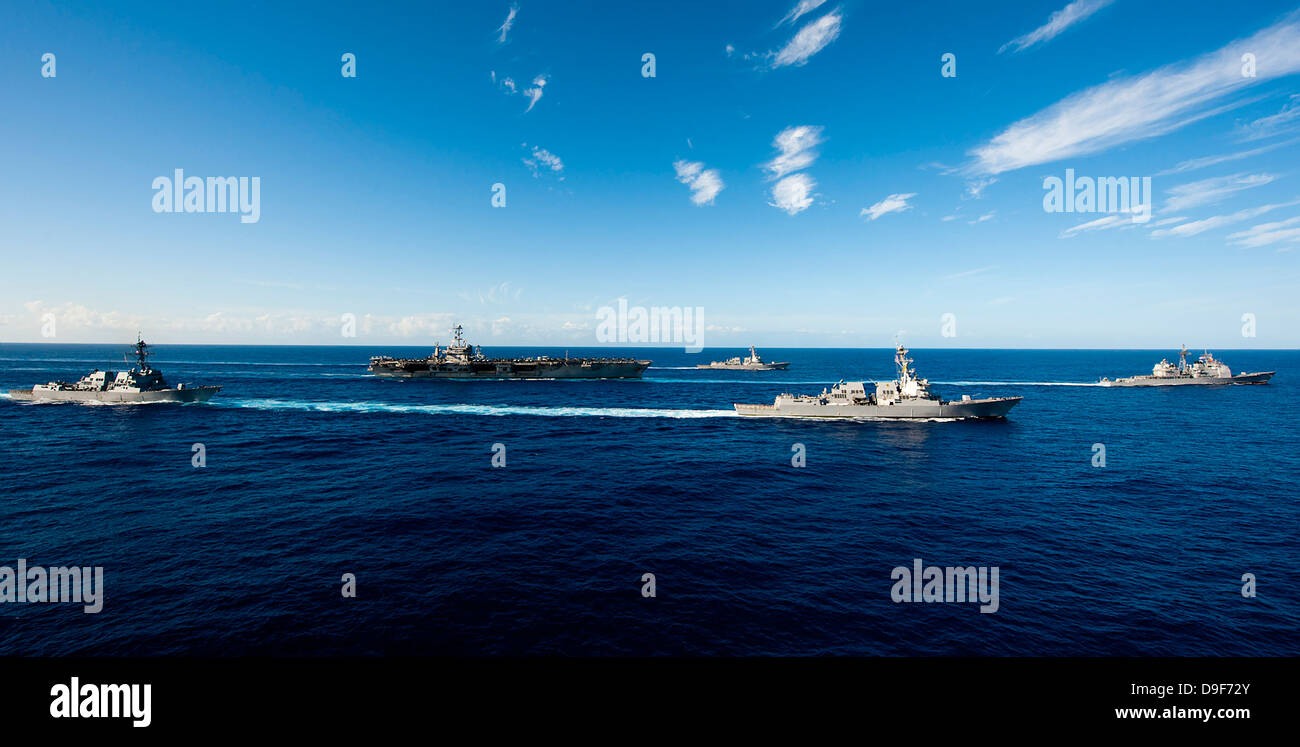 Warship transportation on the move sea wake horizon over water hi-res ...