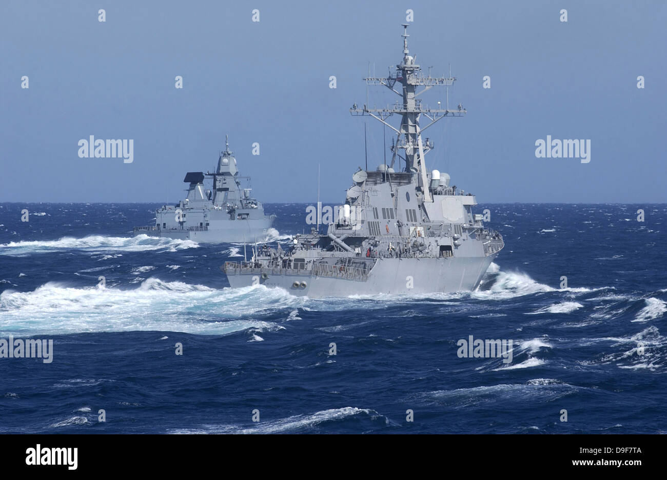 USS Carney practices diversion tactics with the German frigate Sachsen ...