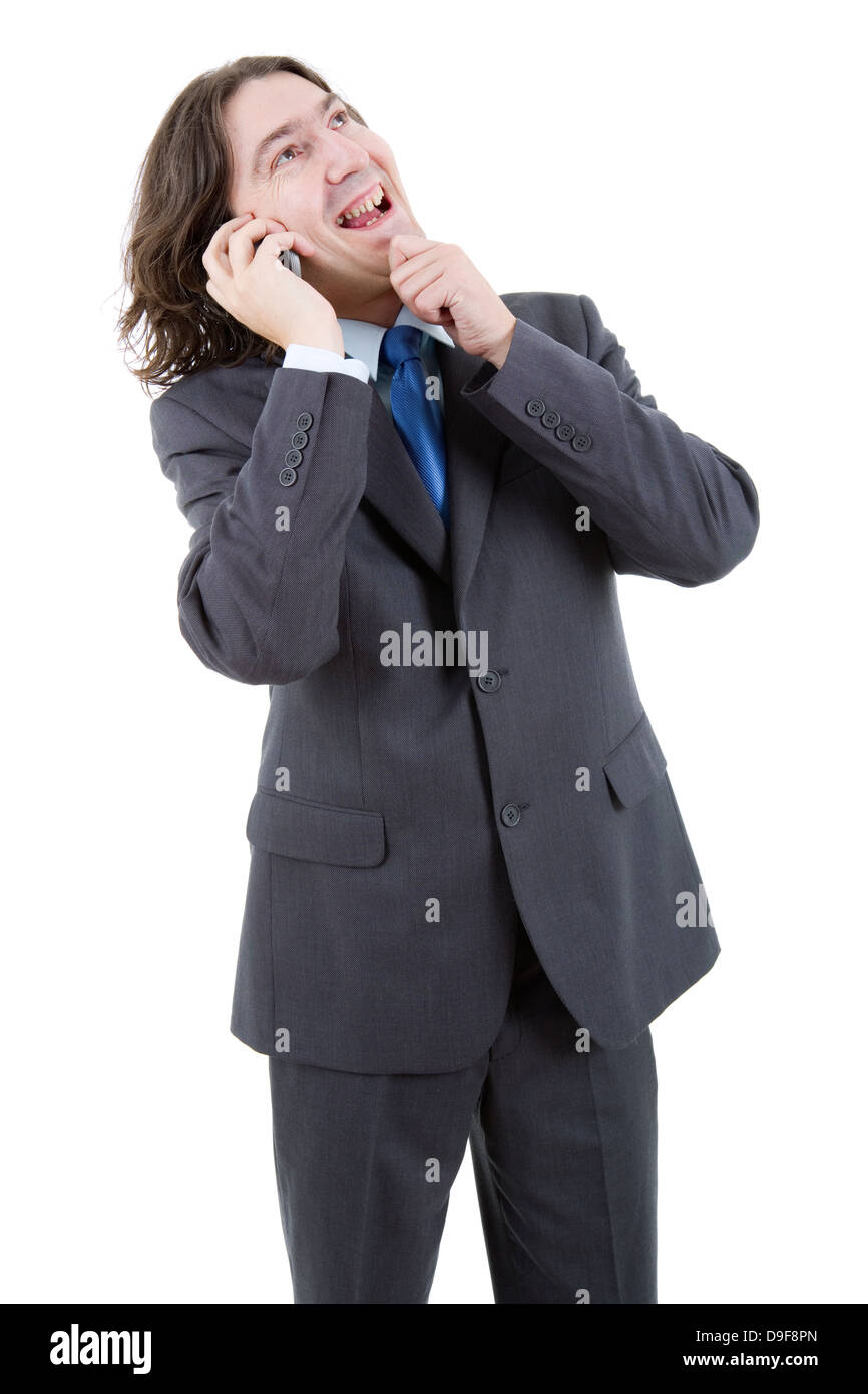 young business man on the phone, isolated Stock Photo - Alamy