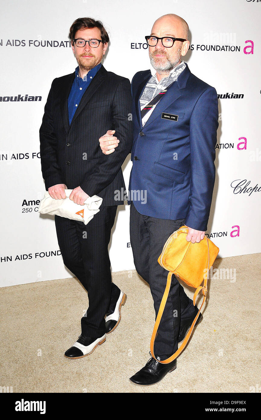 Michael Stipe (right) and boyfriend Thomas Dozol 19th Annual Elton John ...