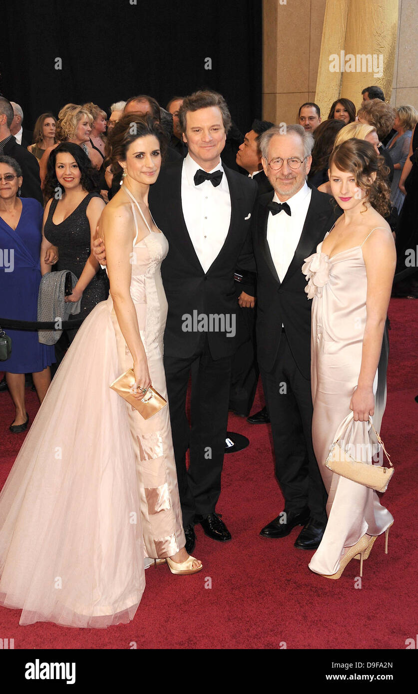 Livia Giuggioli, Colin Firth, Steven Spielberg and Sasha Spielberg 83rd ...