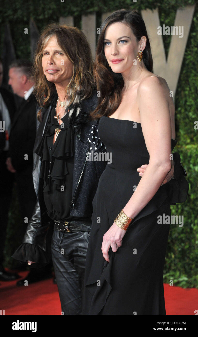 Steven and Liv Tyler 2011 Vanity Fair Oscar Party at Sunset Tower Hotel ...