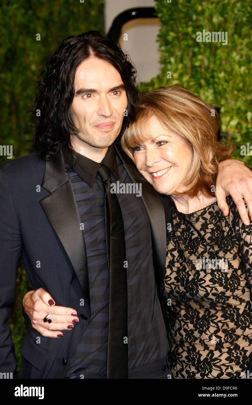 Russell Brand and his mother Barbara 2011 Vanity Fair Oscar Party at ...