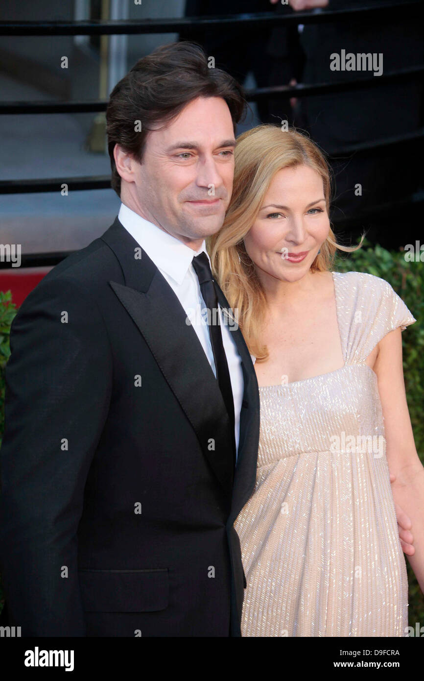Jon Hamm and Jennifer Westfeldt 2011 Vanity Fair Oscar Party at Sunset ...